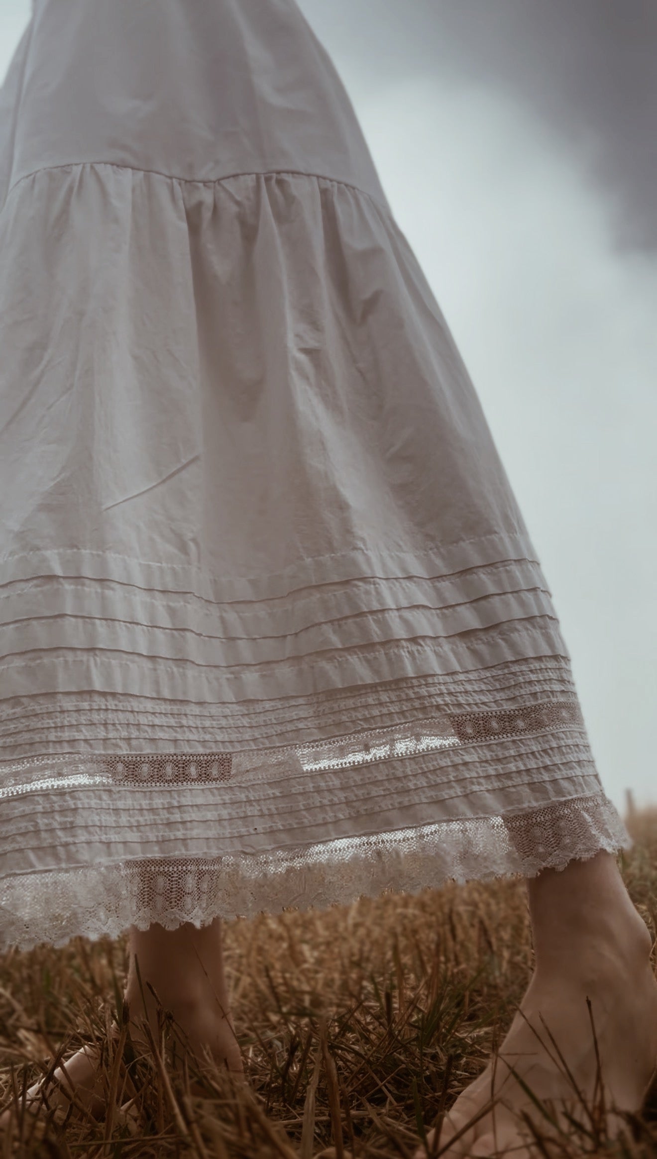 REWORKED WHITE COTTON LACE SKIRT SMALL – ANKOA