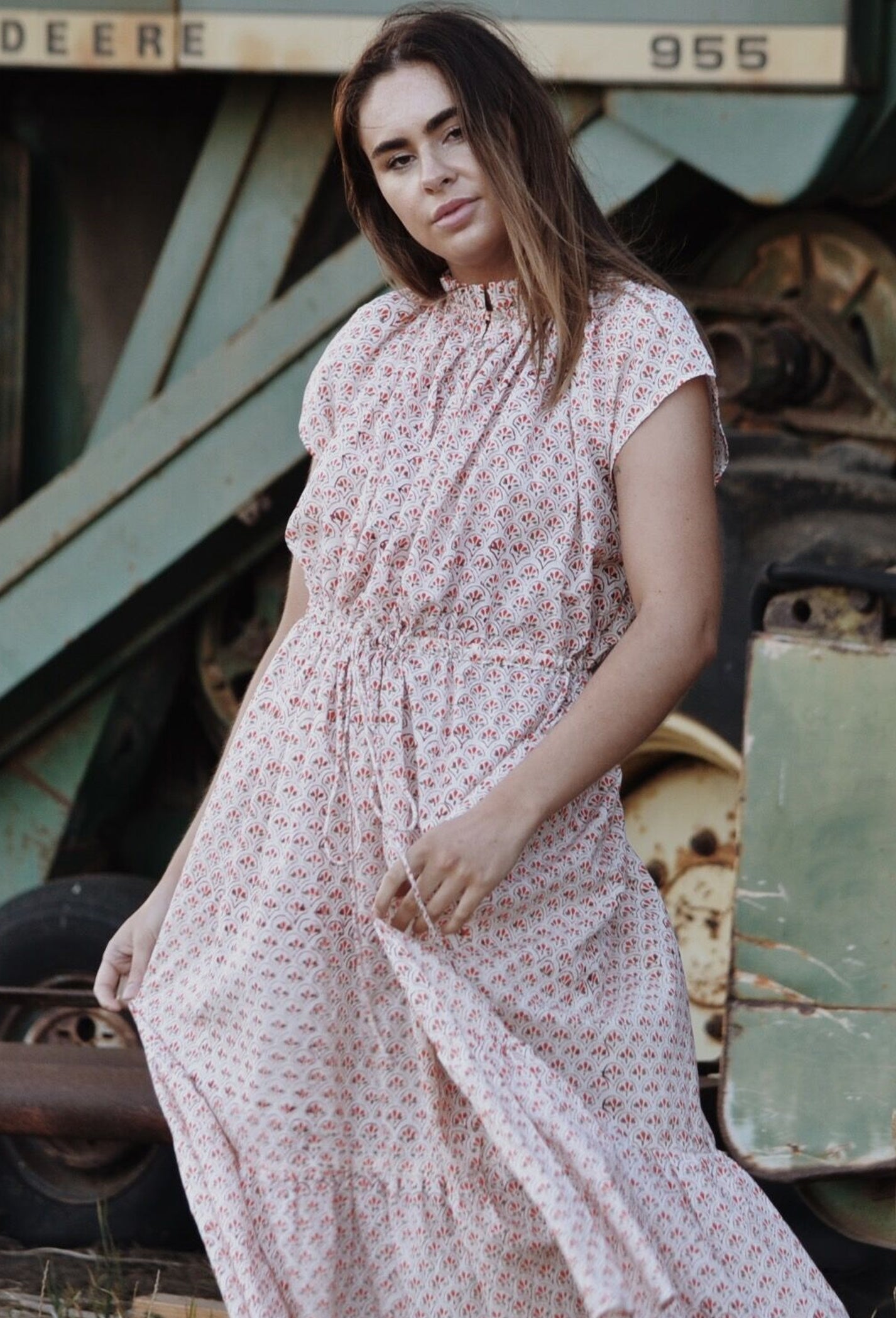 ISABEL ROSE HAND BLOCK STAMP DRESS – ANKOA